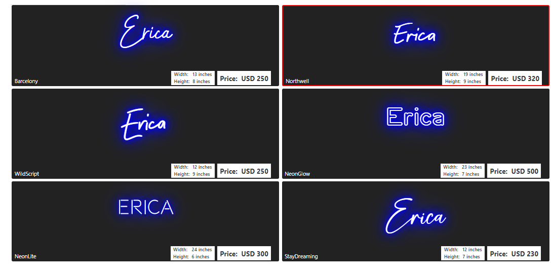 name neon sign for Courtney Danielle Gardner – Neon.Outshine