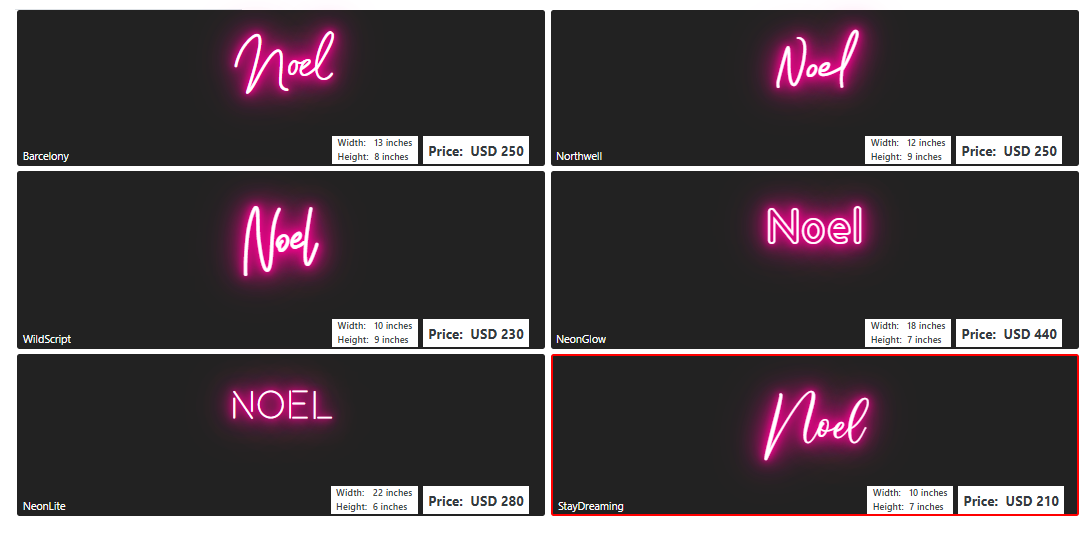 name neon sign for Amy Spivey – Neon.Outshine