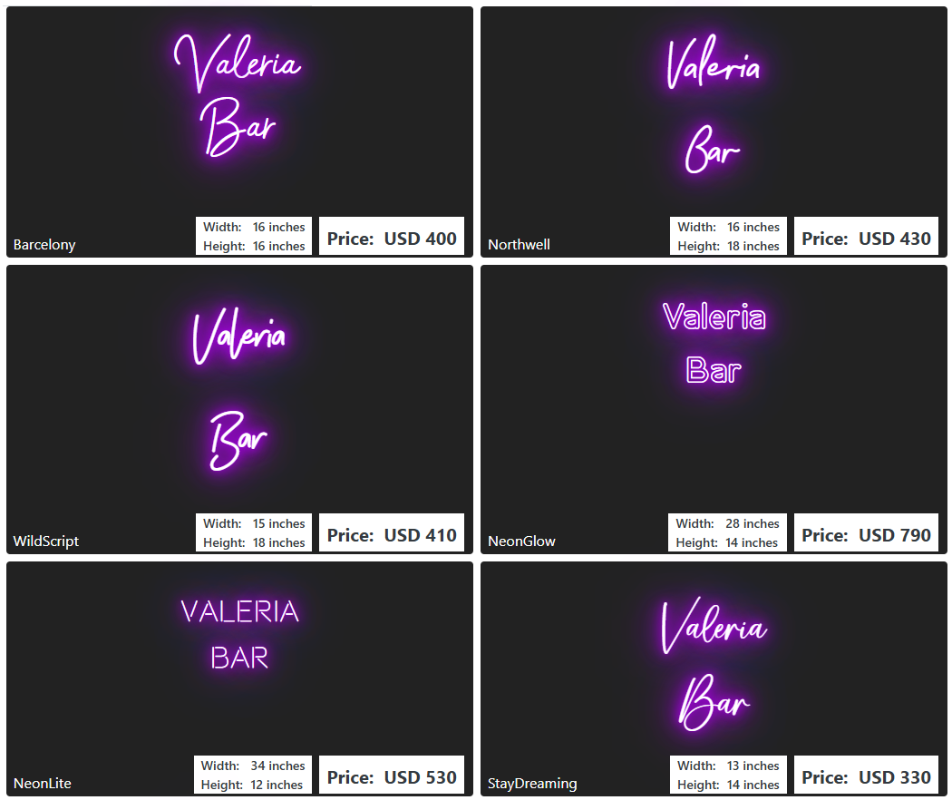 Custom Neon Sign For Valeria Nelson – Neon.Outshine