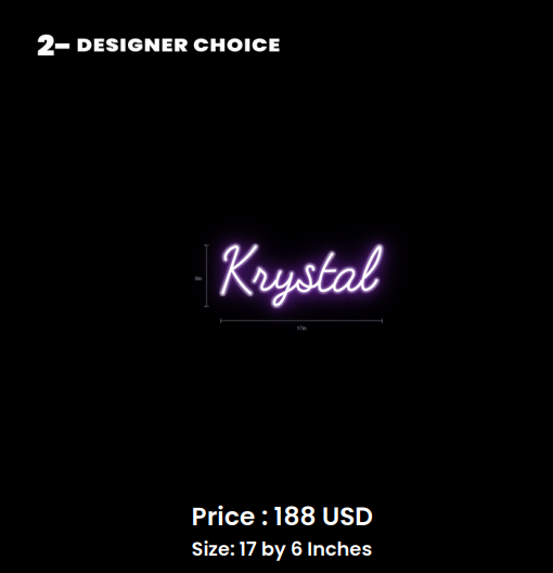 custom sign for Krystal Turner – Neon.Outshine