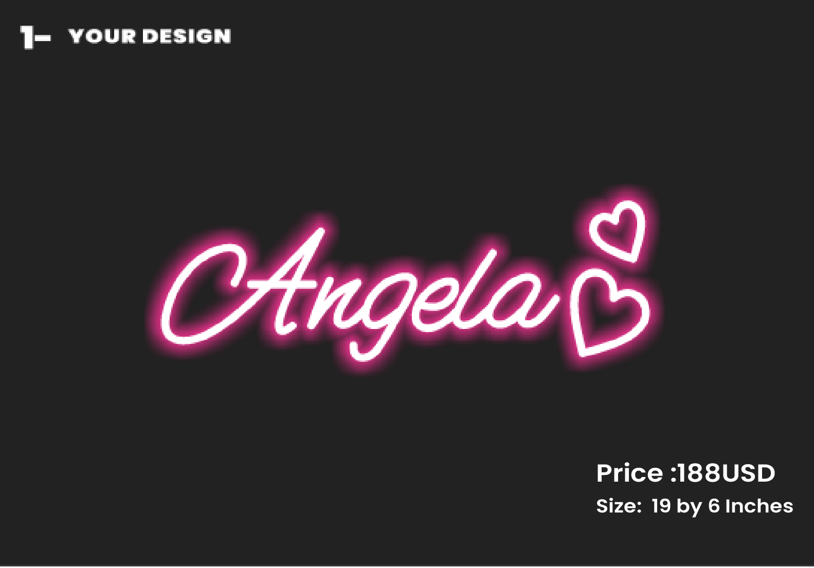 custom sign for Angela gordon – Neon.Outshine